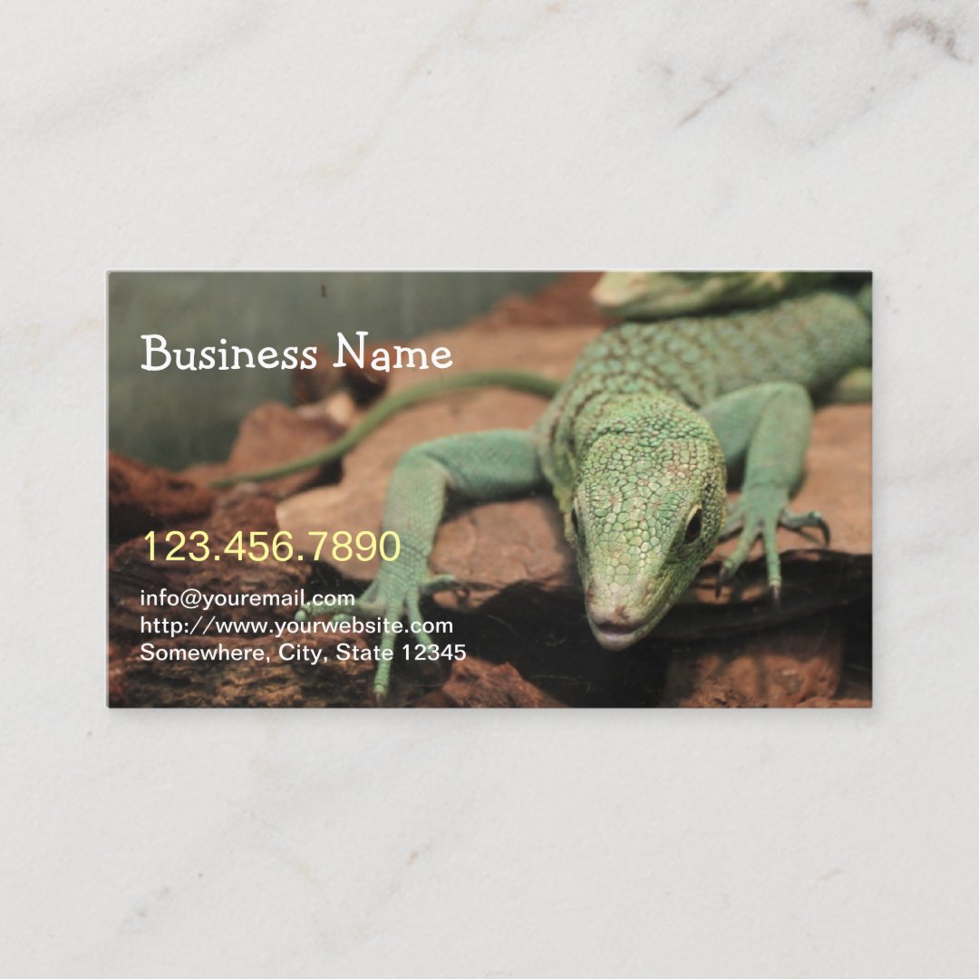 Reptile Cool Lizard Live Pet Business Card | Zazzle