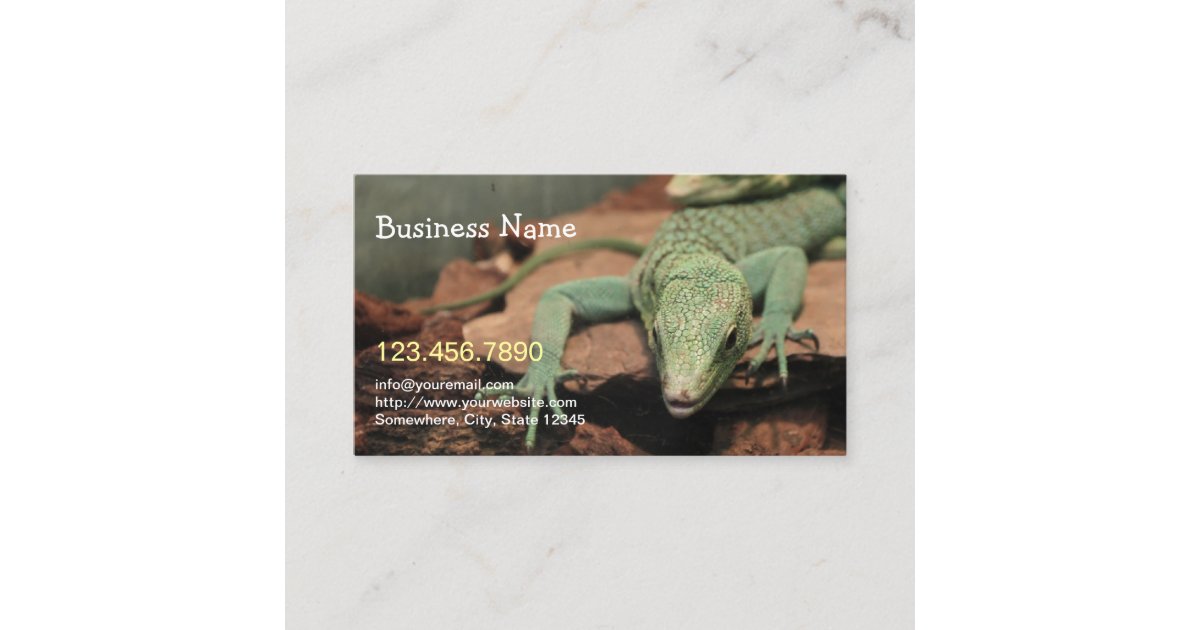 Reptile Cool Lizard Live Pet Business Card | Zazzle