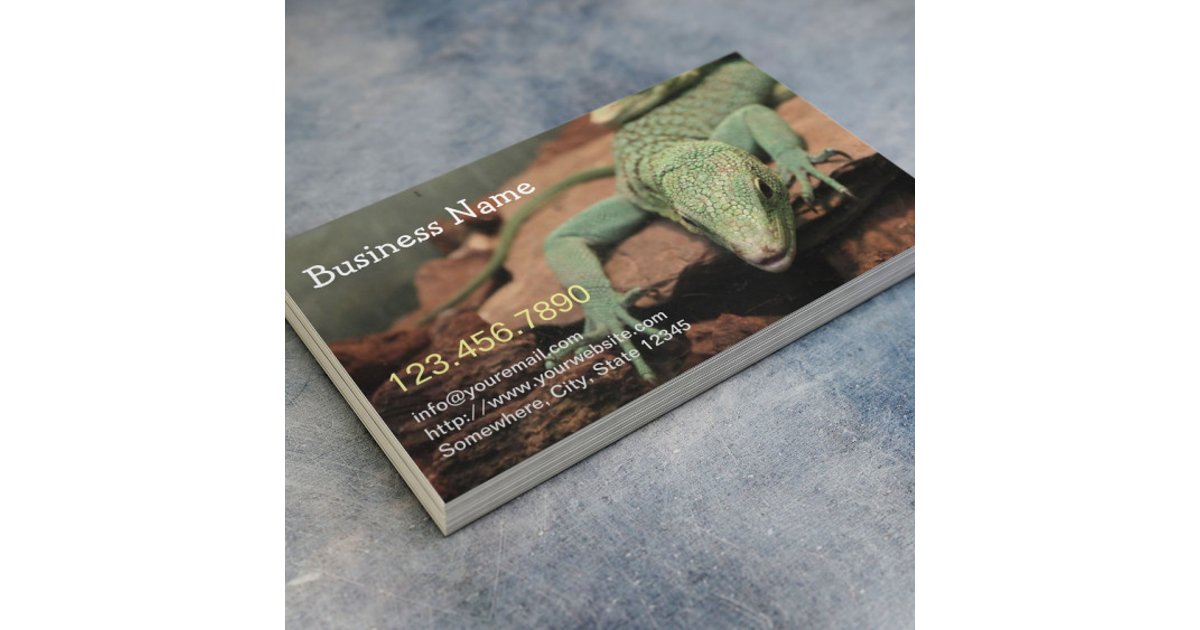 Reptile Cool Lizard Live Pet Business Card | Zazzle