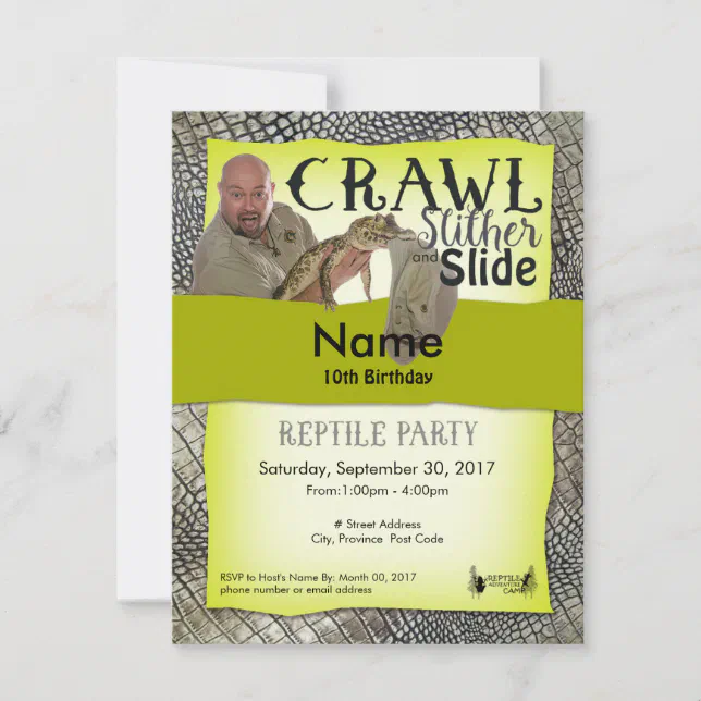 Reptile Party Invitations Off-Site Party | Zazzle