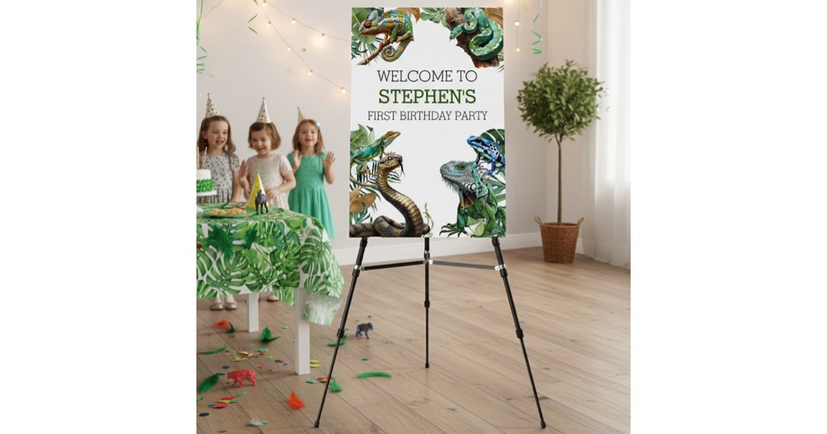 Reptile Slither Crawl Snake Turtle Birthday Foam Board | Zazzle