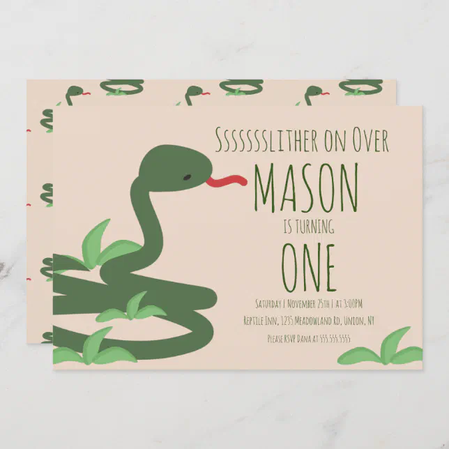 Reptile Snake Zoo Wild Birthday Party Invitation | Zazzle