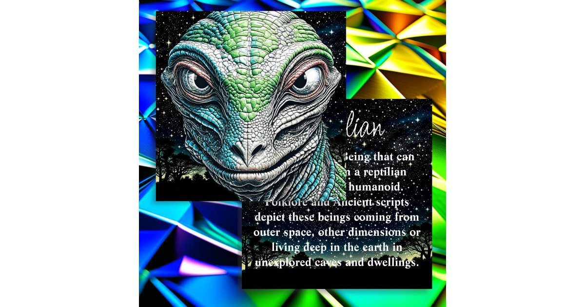 Reptilian Lizard Man Alien Extraterrestrial Being Note Card | Zazzle