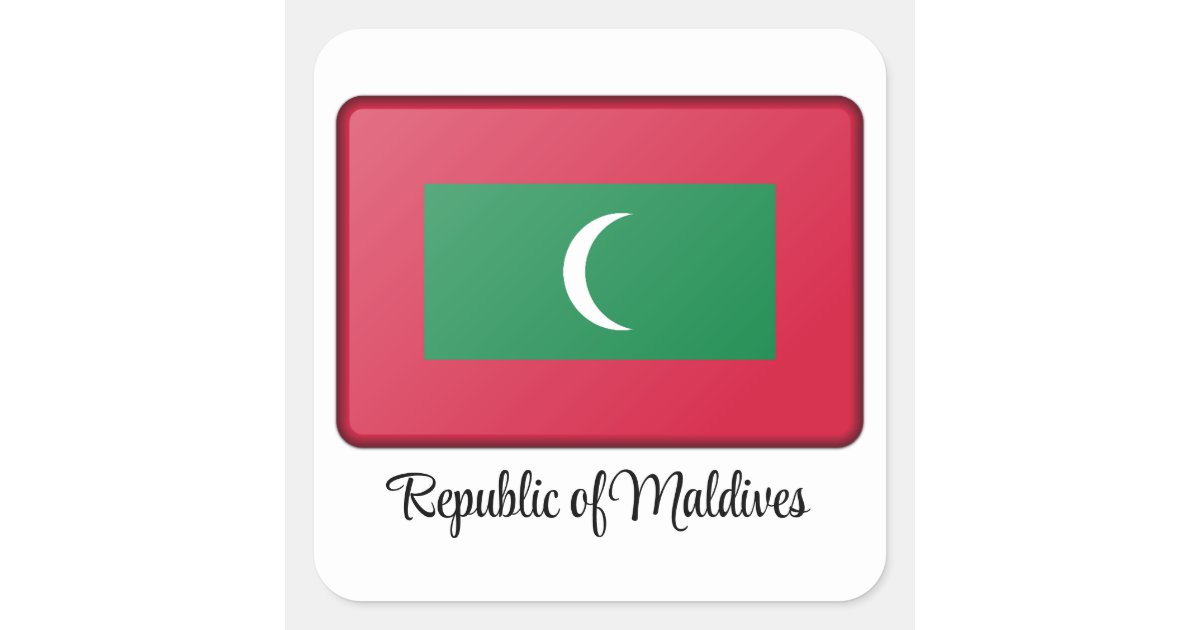 Republic of Maldives Flag Square Sticker | Zazzle