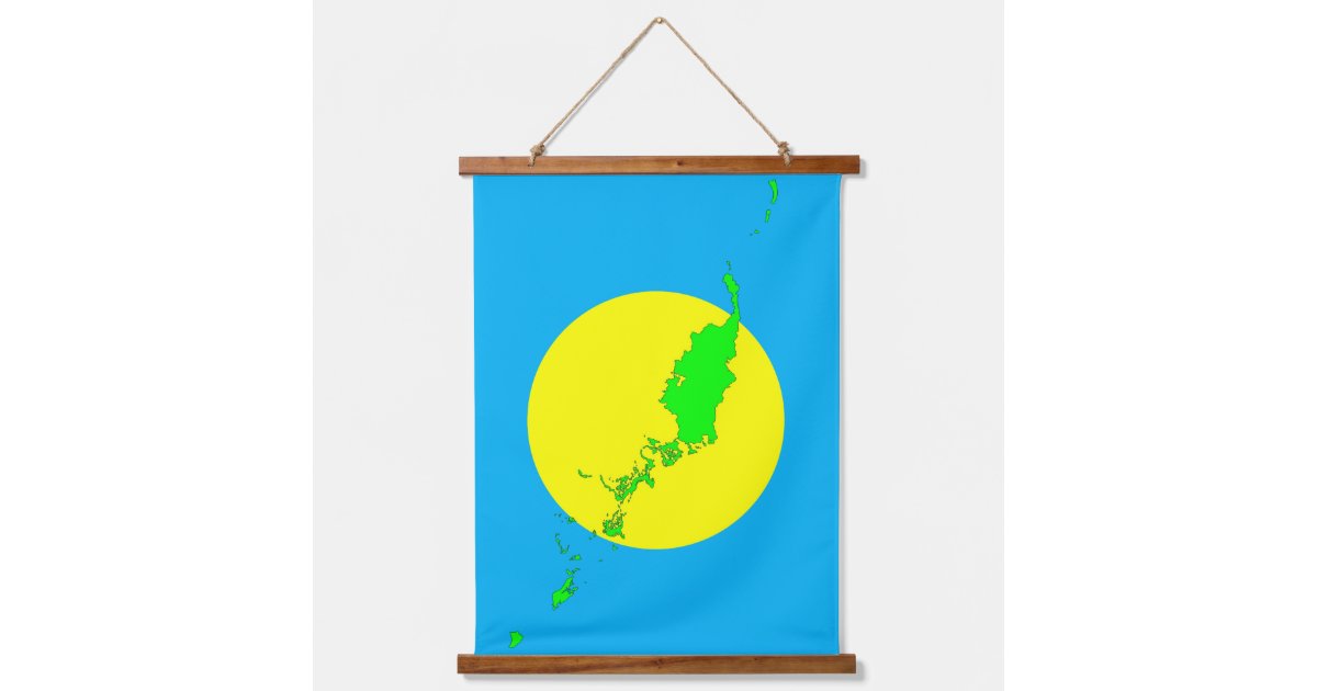 Republic of Palau Flag Map Hanging Tapestry | Zazzle