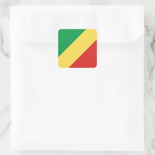 Republic of the Congo Flag Square Sticker | Zazzle