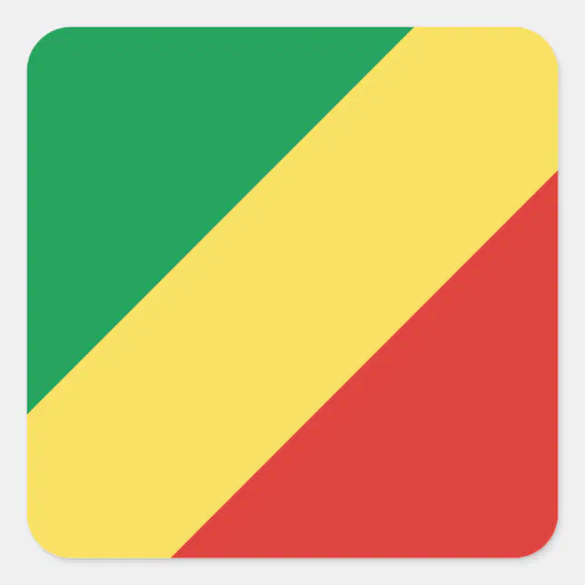 Republic of the Congo Flag Square Sticker | Zazzle