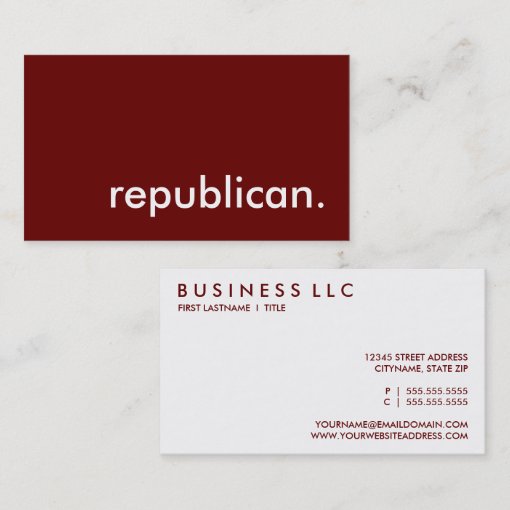 republican. business card | Zazzle