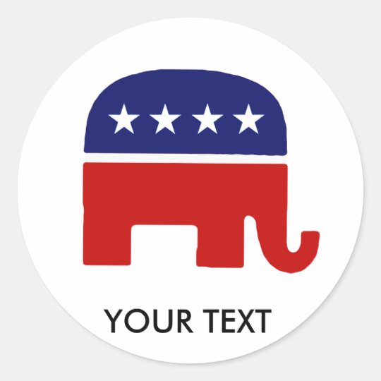 Republican Elephant / GOP Elephant Classic Round Sticker | Zazzle.com