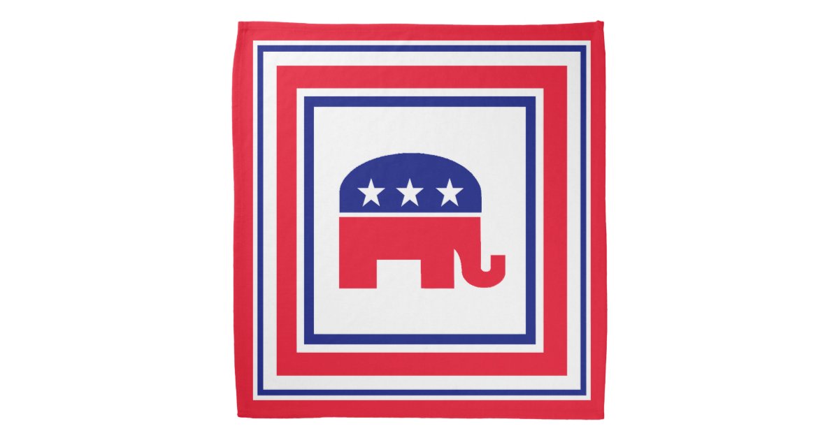 Republican Elephant Red White and Blue Bandana | Zazzle.com