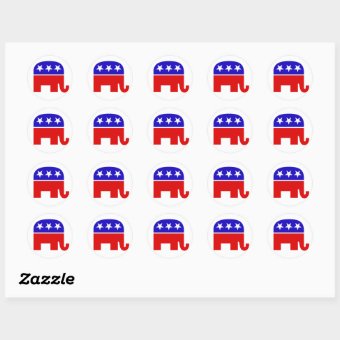 Republican Elephant Round Sticker | Zazzle