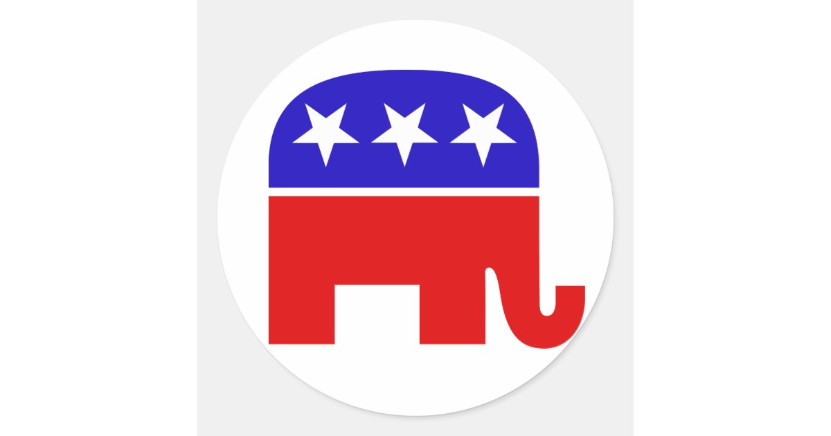 Republican Elephant Round Sticker | Zazzle