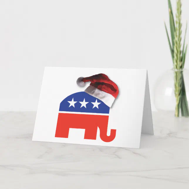 Republican Elephant Santa Claus Card | Zazzle