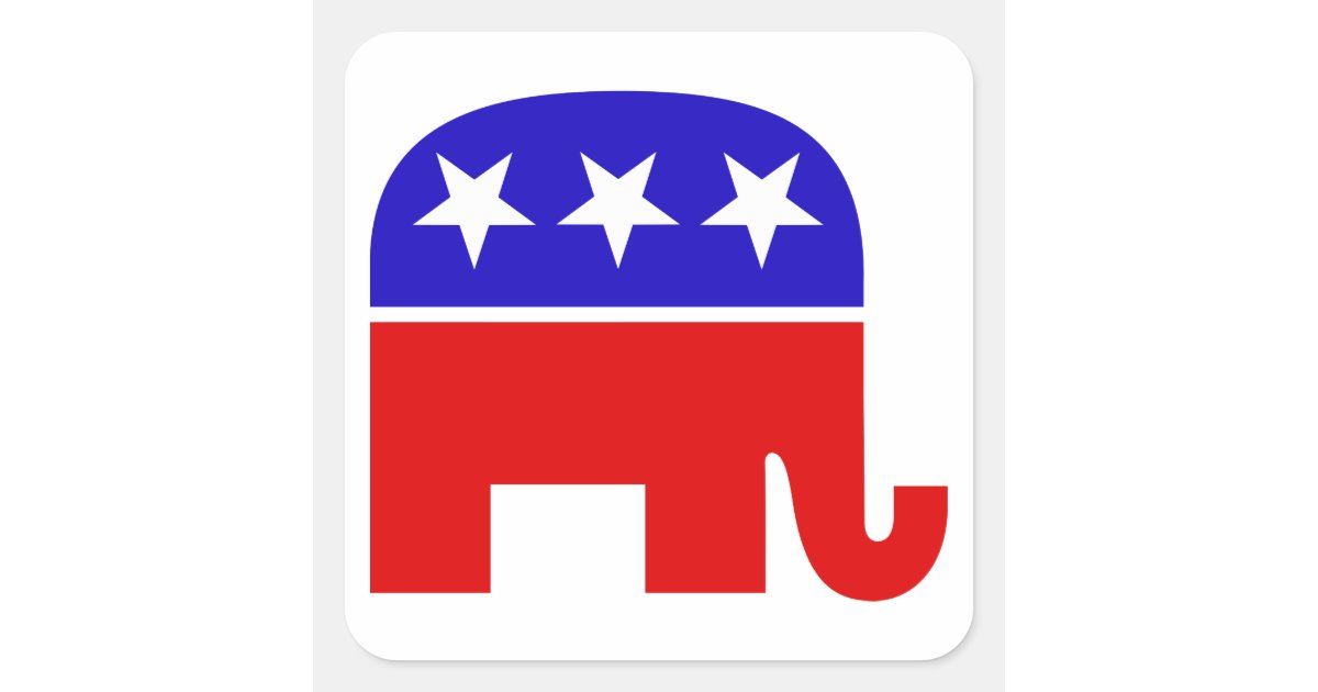 Republican Elephant Square Sticker | Zazzle