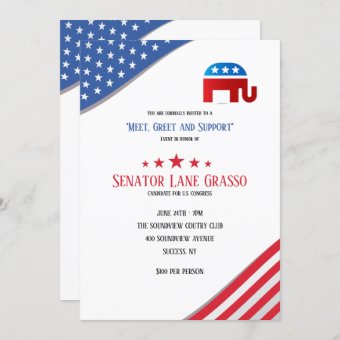 Republican Fundraiser Invitation | Zazzle