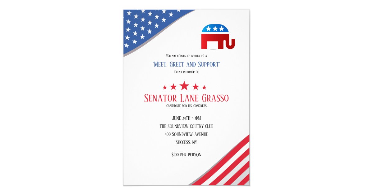 Republican Fundraiser Invitation | Zazzle.com