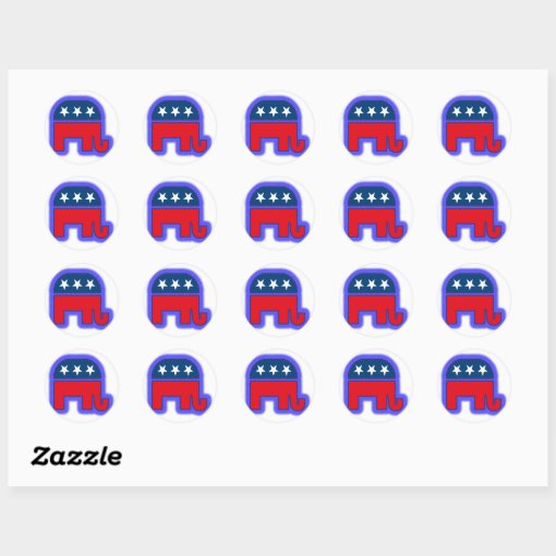 Republican Logo.tif Classic Round Sticker | Zazzle
