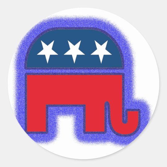 Republican Logo.tif Classic Round Sticker | Zazzle.com