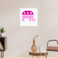 Republican Original Elephant Pink Poster | Zazzle