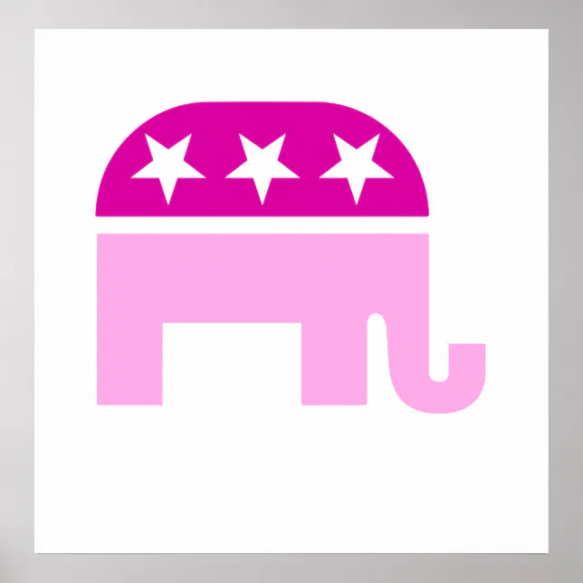 Republican Original Elephant Pink Poster | Zazzle
