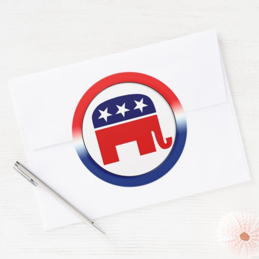 Republican Party Symbol Classic Round Sticker | Zazzle
