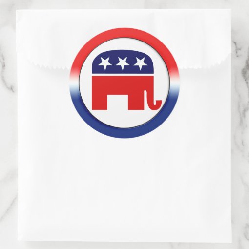 Republican Party Symbol Classic Round Sticker | Zazzle