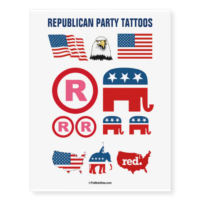 Republican Party Temporary Tattoos | Zazzle