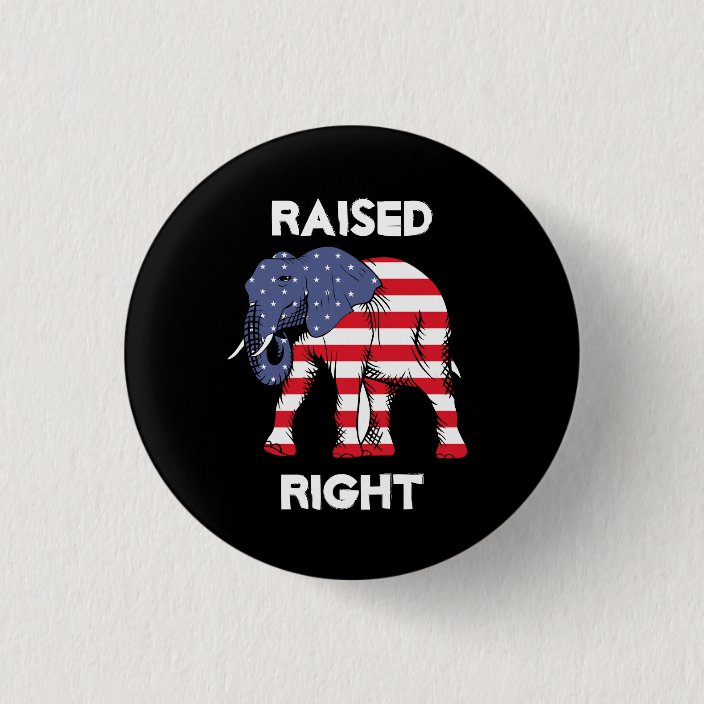 REPUBLICAN, RAISED RIGHT ELEPHANT PIN | Zazzle.com