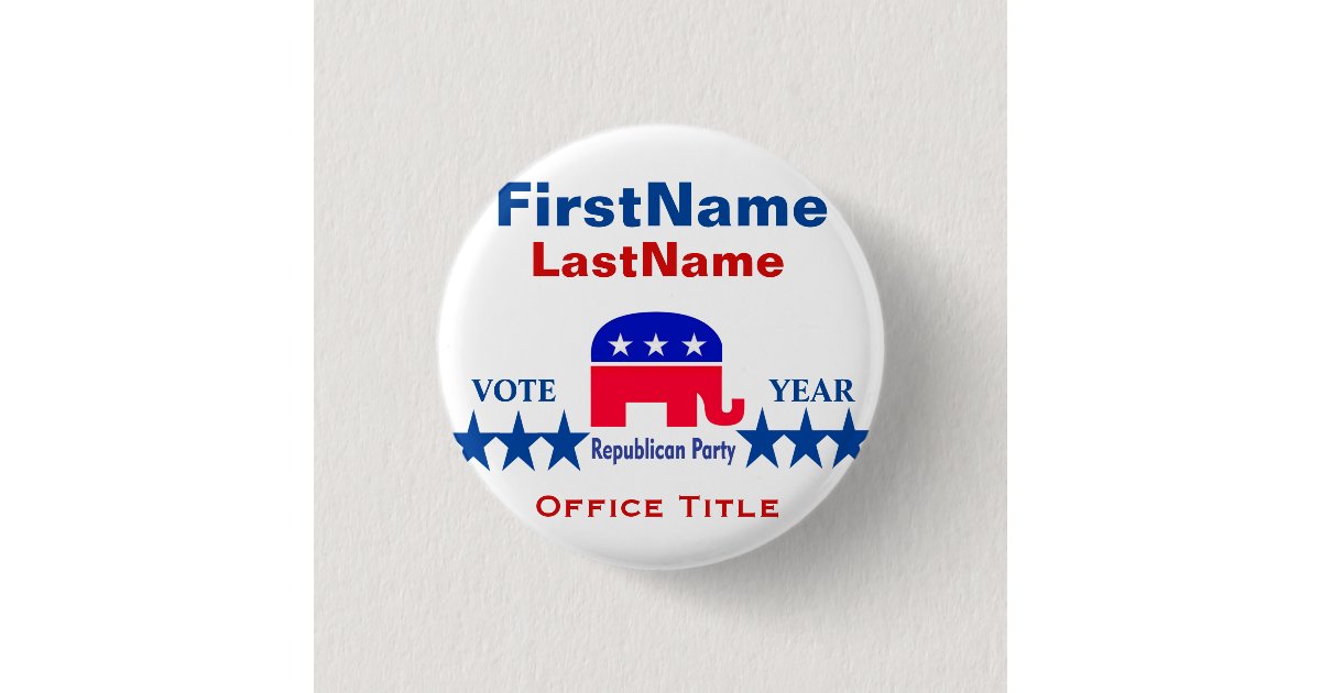 Republican Round Button Template | Zazzle