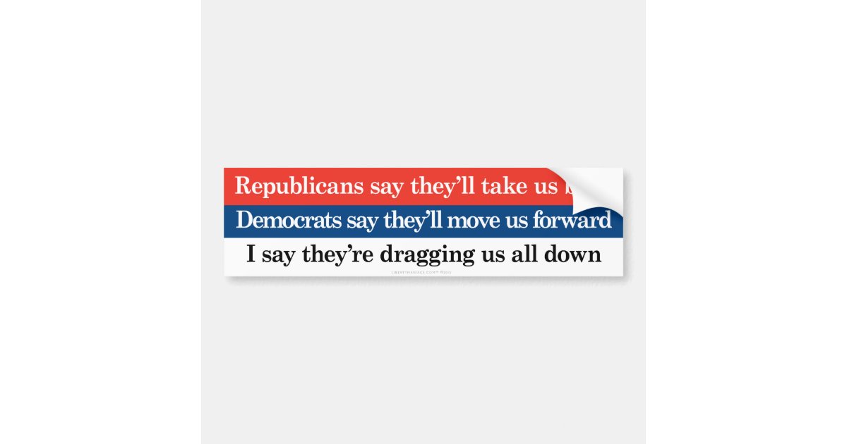Republicans and Democrats Bumper Sticker | Zazzle