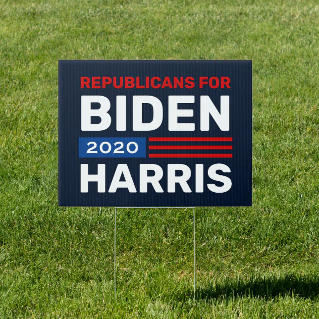 Republicans for Biden Harris 2020 Custom Yard Sign | Zazzle