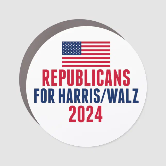 Republicans for Harris Walz American Flag Car Magnet | Zazzle