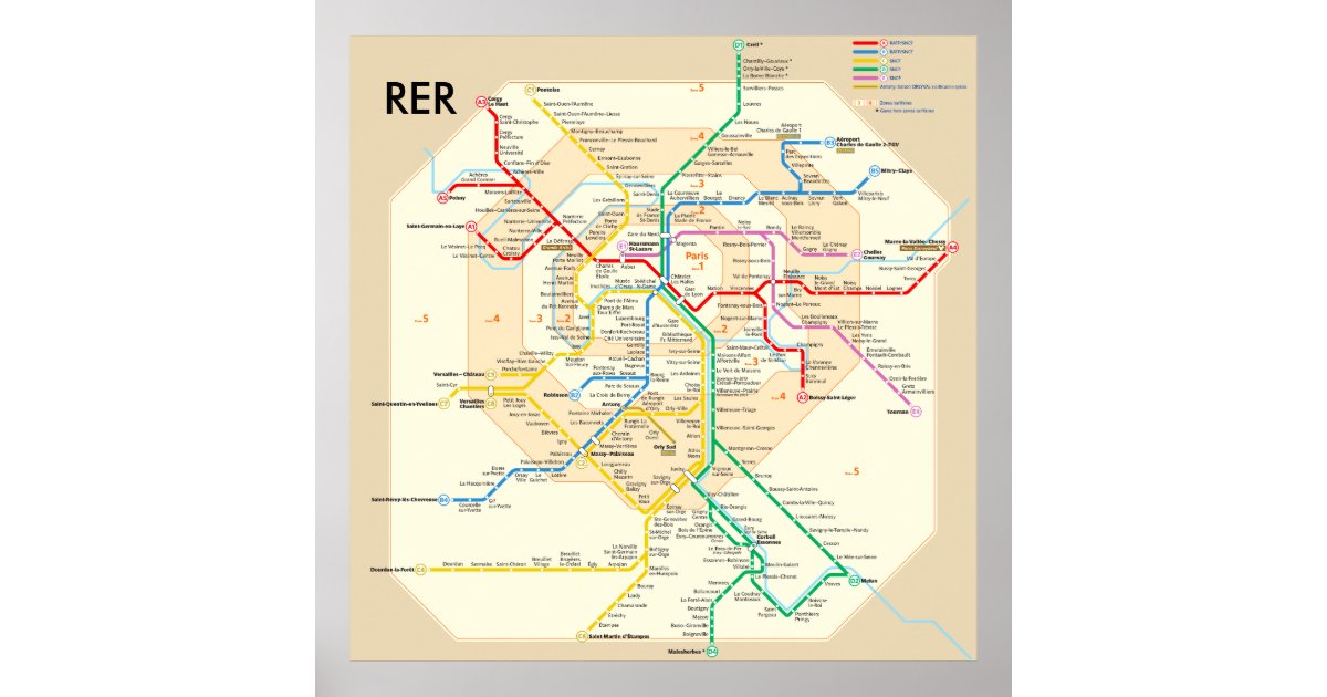 RER paris Poster | Zazzle