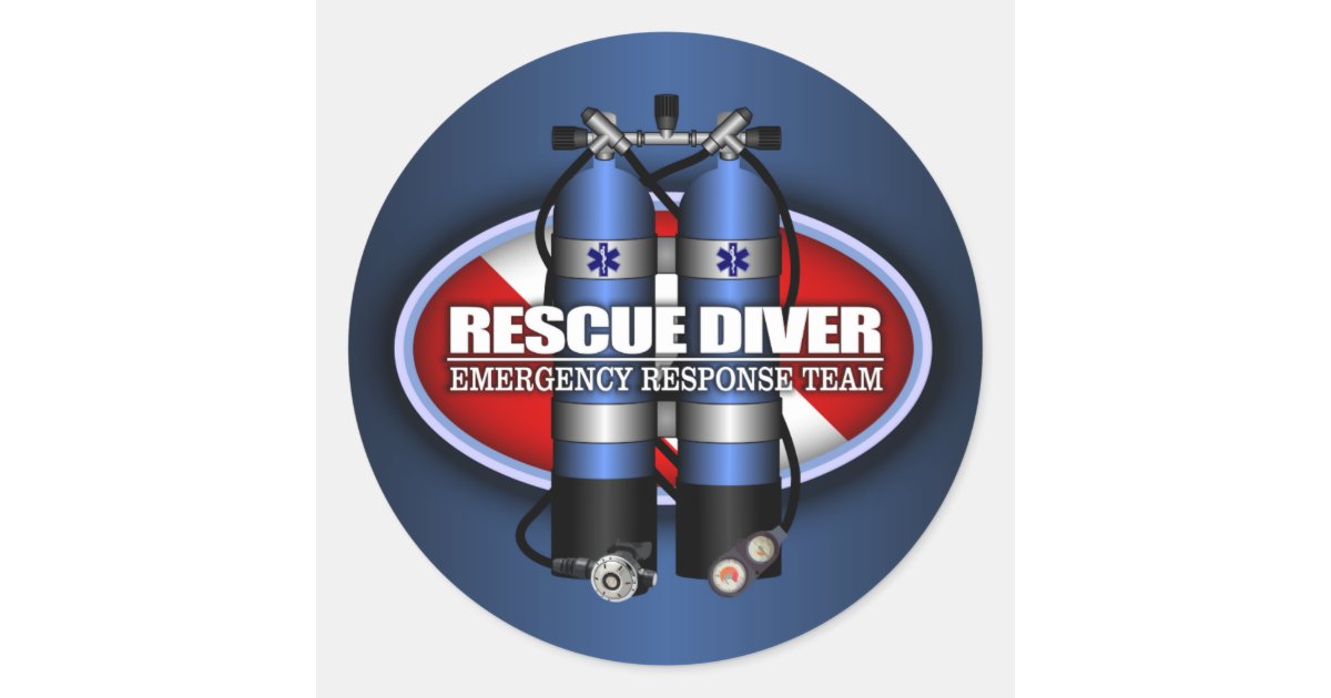 Rescue Diver (ST) Classic Round Sticker | Zazzle