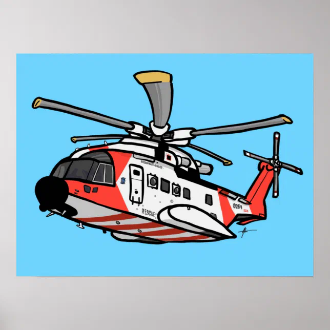 Rescue Helicopter Poster | Zazzle