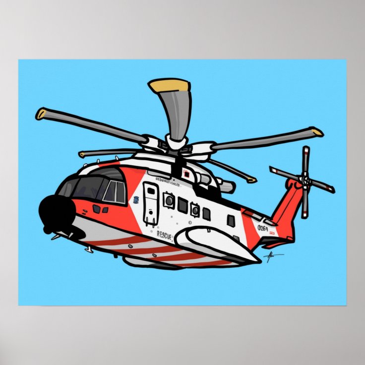 Rescue Helicopter Poster | Zazzle