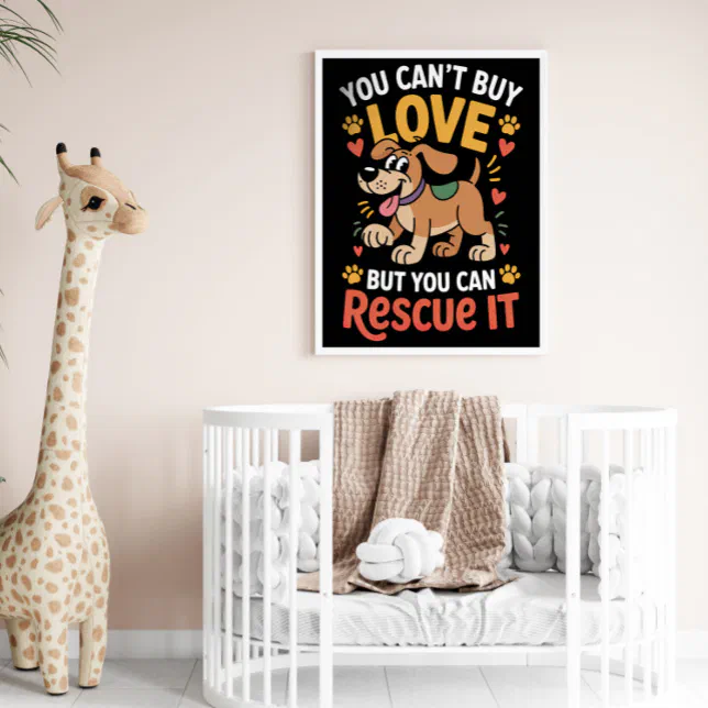 Rescue Love Dog Quote Poster | Zazzle