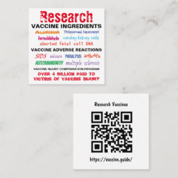 Research Vaccines Business Cards / Hand Out Cards | Zazzle