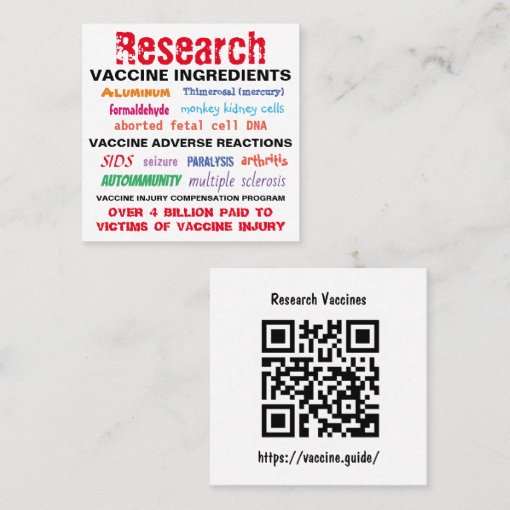 Research Vaccines Business Cards / Hand Out Cards | Zazzle