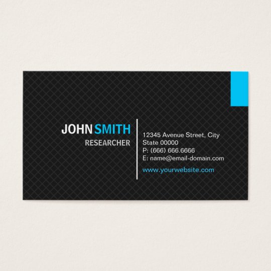 Researcher - Modern Twill Grid Business Card | Zazzle.com