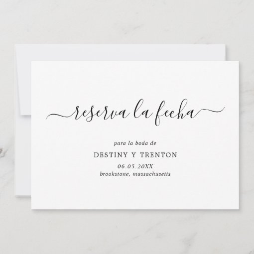 Reserva La Fecha Simple Elegant Spanish Wedding Save The Date | Zazzle