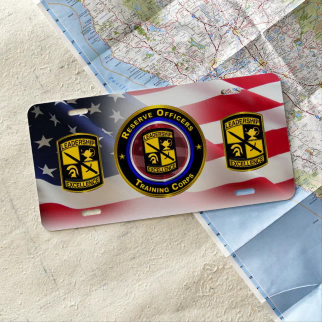 Reserve Officer Training Corps American Flag License Plate | Zazzle