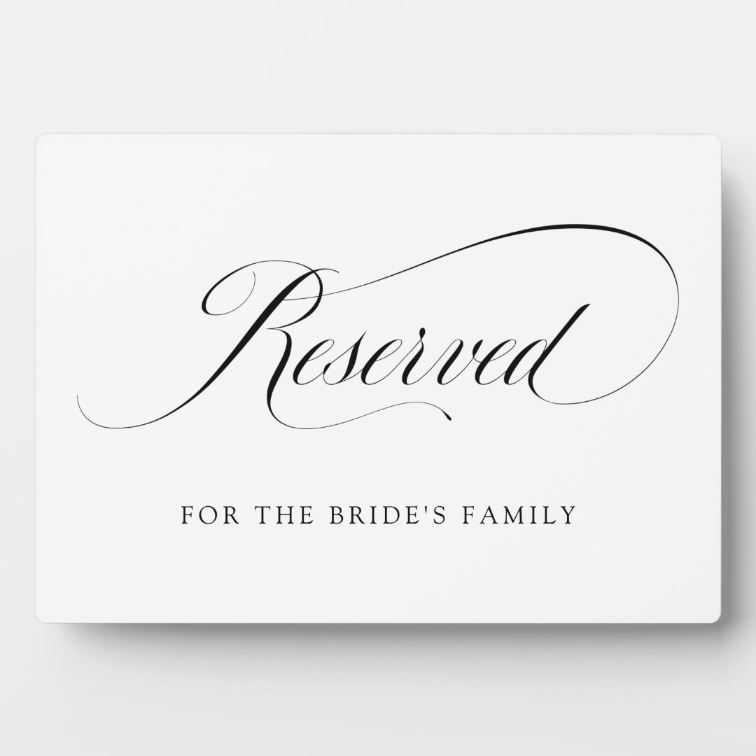 Reserved | Black and White Ornate Script Wedding Plaque | Zazzle