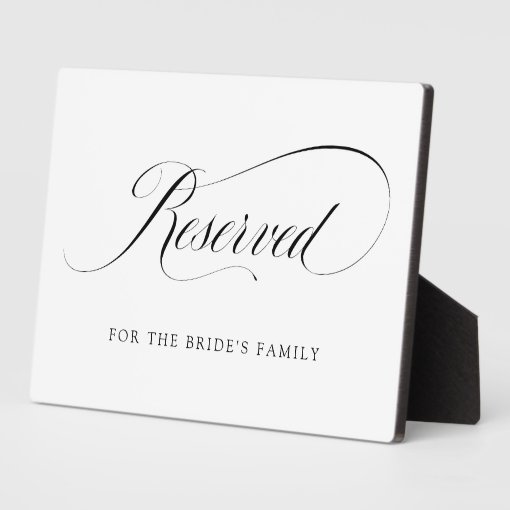 Reserved | Black and White Ornate Script Wedding Plaque | Zazzle