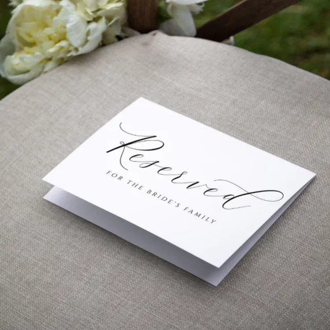 Reserved Card Tent Elegant Romantic Wedding | Zazzle