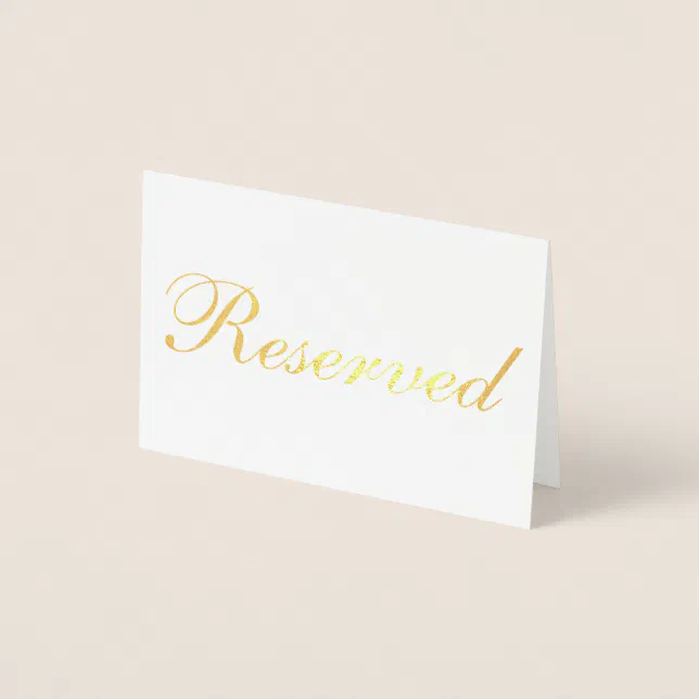 Reserved Gold Foil Table Card | Zazzle