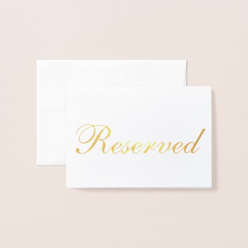 Reserved Gold Foil Table Card | Zazzle