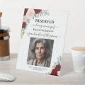 Reserved in Loving Memory Red Boho Wedding Pedestal Sign | Zazzle