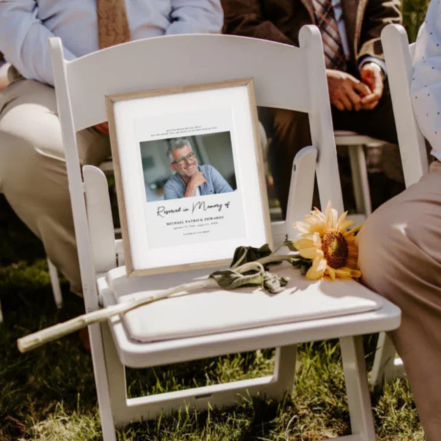 Reserved in Memory | Photo Memorial Wedding Foam Board | Zazzle