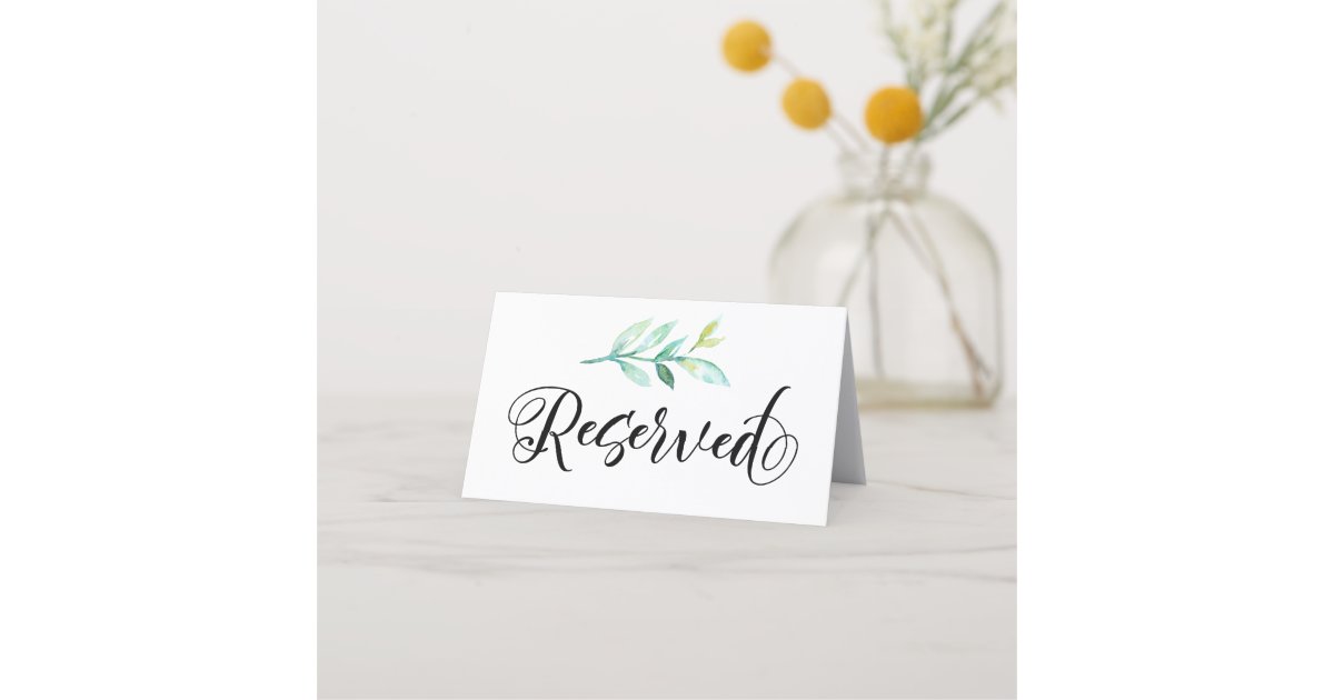 Reserved Place Card Wedding Folded Table Card | Zazzle